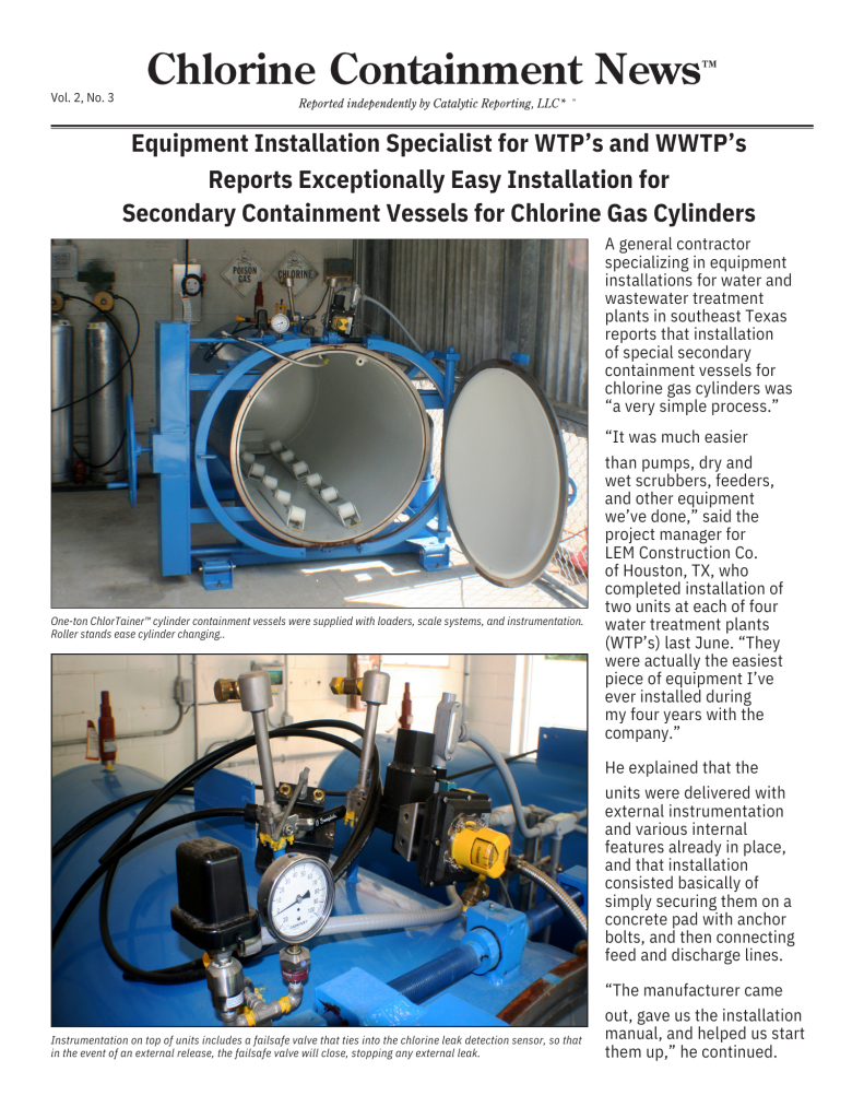 ChlorTainer Case Studies - Chlorine Containment Company